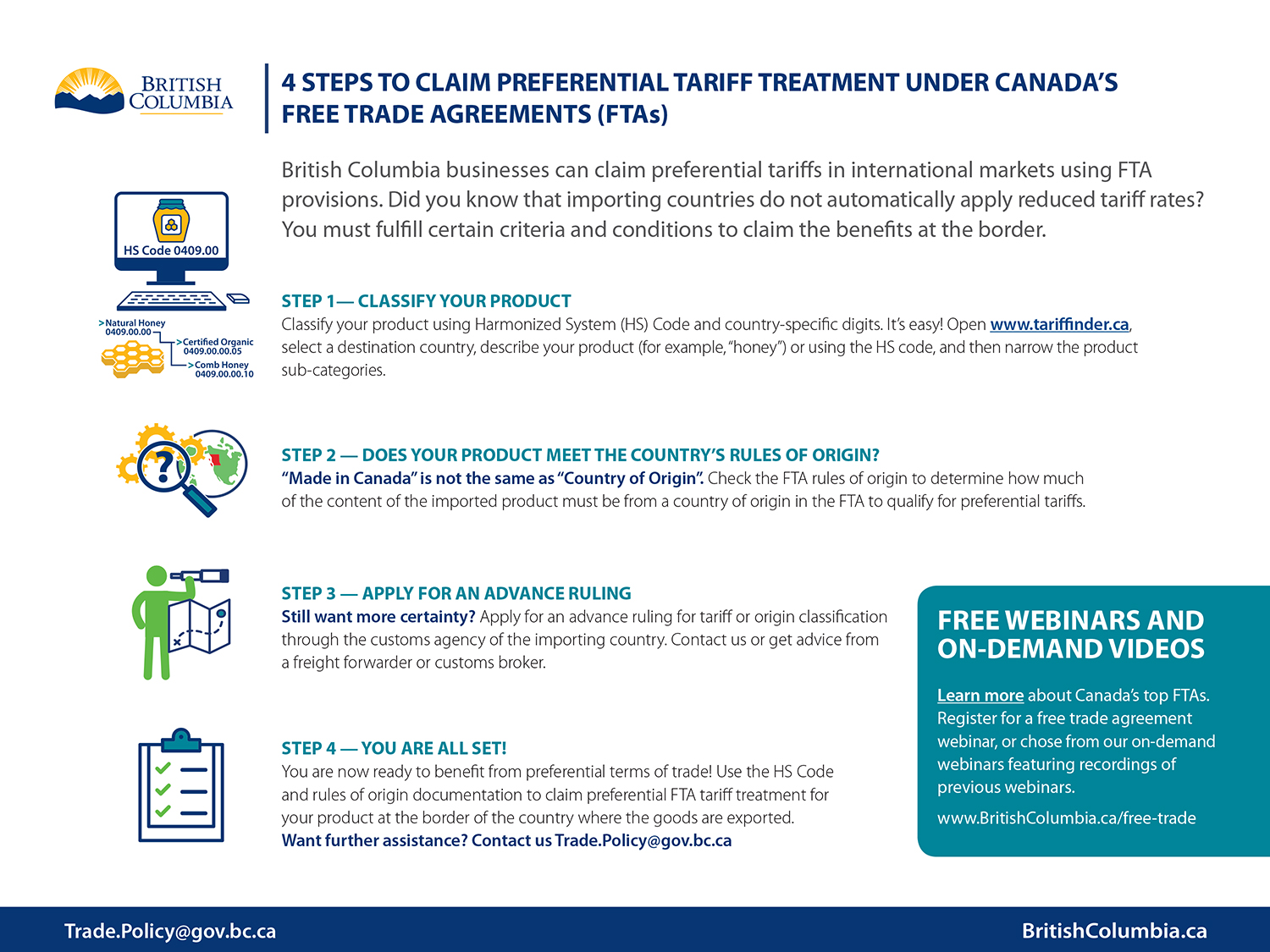 4 Steps to Claim Preferential Tariffs - Trade and Invest BC